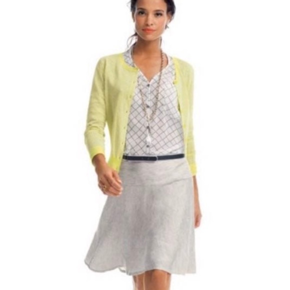 CAbi | Skirts | Cabi Luna Aline Linen Textured Knee Length Salt Pepper ...